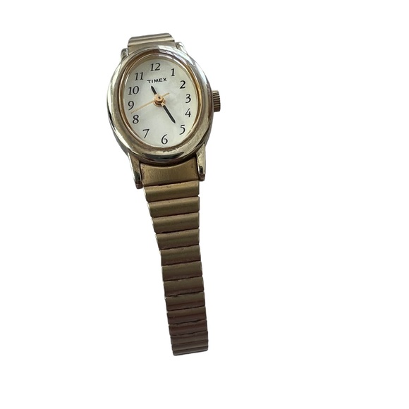 Timex | Accessories | Vintage Timex Oval R5 Gold Tone With Stretch Band ...
